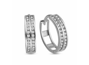 4260647221909 - Paar Creolen DKENIZ 925 - Sterling Silber Pave Ohrringe Gr ONE-SIZE Silber 925 (Sterlingsilber) silberfarben (silber weiß) Damen Creolen