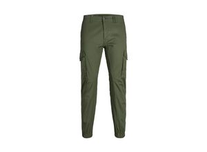 5713743991553 - JACK & JONES Cargohose JPSTPAUL JJFLAKE CARGO OLIVE NIGHT NOOS Olive Night Unifarben Grün - Gr 31 x 30