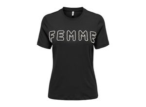 5715517227820 - ONLY T-Shirt Nanna Life Black Femme Unifarben Schwarz - Gr S