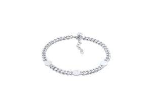 4050878620219 - Armband ELLI PREMIUM Panzerkette Chunky Chain Plättchen Disc 925 Silber Armbänder Gr 16 cm ohne Stein Silber 925 (Sterlingsilber) silberfarben (silber) Damen Armbänder Silber