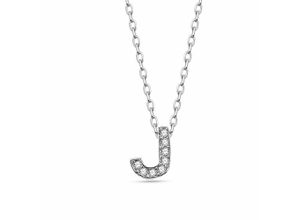 4260647223446 - Kette mit Anhänger DKENIZ Buchstabe J 925 - Sterling Silber Halsketten Gr 40cm + 3cm Silber 925 (Sterlingsilber) Länge 43 cm Breite 65 mm weiß Damen Ketten mit Anhänger