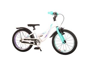 8715347216763 - Volare Glamour Kinderfahrrad - Mädchen - 16 Zoll - Perlmutt Mintgrün - Prime Collection weiß