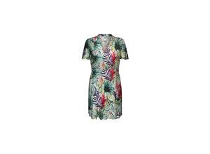 5715419176042 - JDY Minikleid JDYSTARR LIFE S S V-NECK DRESS WVN DIA Cloud Dancer Tropical GeblmtFloral Bunt - Gr 36