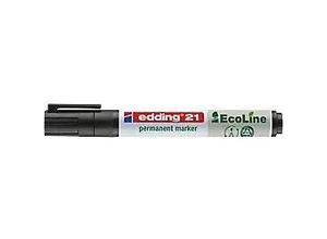 4004764917785 - edding EcoLine 21 21 Permanentmarker Mittel Rundspitze 15 - 3 mm Schwarz Nachfüllbar Wasserbeständig