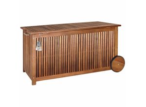 4250525385328 - Deuba Auflagenbox Akazienholz mit Rollen 117x59x50cm braun