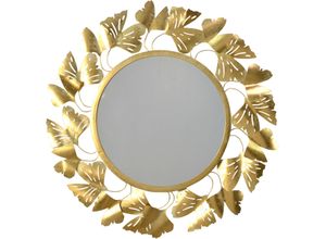 4046884076959 - Wandspiegel HOFMANN LIVING AND MORE gold (goldfarben) Spiegel T 3cm Ø 82cm floral Metall Spiegelglas T3cm