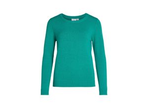 5715357283673 - VILA Rundhalspullover VIRIL O-NECK L S KNIT TOP - NOOS Alhambra Dark Melange Unifarben Grün - Gr L