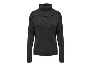 5715105671752 - ONLY Rollkragenpullover Katia Dark Grey Melange Unifarben Grau - Gr S