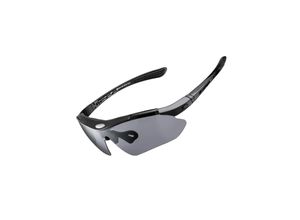 7016802868888 - Polarisierte Fahrradbrille – schwarz - Fahrradbrille mit Brillen-Etui