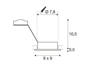 4024163106375 - NEW TRIA 78 Einbauleuchte einflammig QPAR51 eckig aluminium gebürstet max 50W inkl Clipfedern