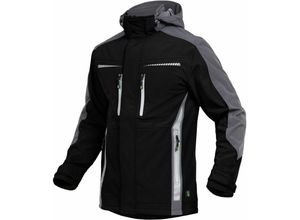 4003457374836 - Sommer-Softshell Jacke flexs Gr 2XL schwarz grau - schwarz grau - Leibwächter