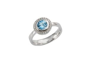 4006046307406 - Fingerring CELESTA 925 - Sterling Silber Zirkonia & sy Blautopas Fingerringe Gr 054 (172) Silber 925 (Sterlingsilber) silberfarben (silbergrau blau) Damen Fingerringe