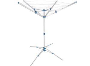 4260541022893 - tectake® Mobile Wäschespinne aus Aluminium drehbar und stufenlos höhenverstellbar 102 x 102 x 160 cm