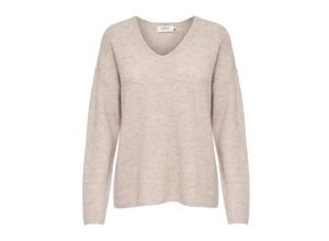 5715107432887 - ONLY V-Pullover ONLCAMILLA V-NECK L S PULLOVER KNT NOOS Pumice Stone Melange Unifarben Beige - Gr XS