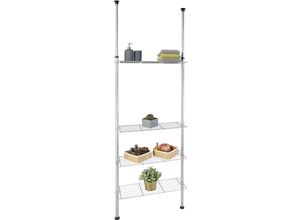 4061173006509 - tectake® Badregal höhenverstellbar rutschfeste Gummifüße 61 x 20 x 208 - 260 cm