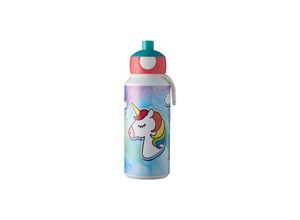 8711269957203 - Pop-up Trinkflasche Campus - 400 ml - Gut verschließbar - Kindertrinkbecher - Einhorn