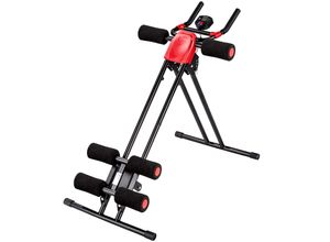 4260505440084 - Tectake - Bauchtrainer mit Trainingscomputer - Bauchtrainer Bauchmuskeltrainer Trainingsbank - schwarz rot