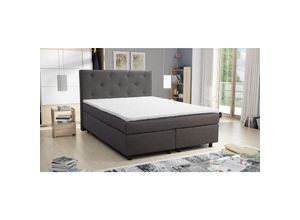 4262354970927 - Küchen Preisbombe - Boxspringbett 140x200 Hotelbett Bonellfederkern Bett Topper Paxos 2 Chester Grau