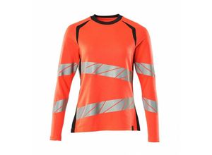 5711074803491 - T-Shirt Langarm Damenpassform T-shirt Gr 3XLONE Hi-vis rot schwarzblau - Mascot