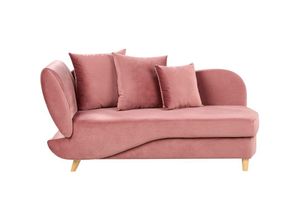 4255664870629 - Beliani - Chaiselongue Linksseitig Rosa Samtstoff mit Bettkasten Dekokissen Modern Récamiere Liegesofa Sitzmöbel Wohnzimmer Jugendzimmer