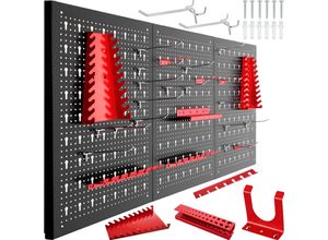 4061173115058 - tectake® Werkzeuglochwand dreiteilig aus Stahl einfache Montage 120 x 3 x 60 cm