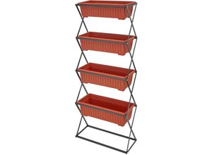 4061173072887 - tectake® Vertikalbeet mit 4 Pflanzkästen platzsparende vertikale Anordnung 52 x 21 x 127 cm