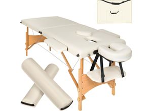 4061173243256 - tectake® 2 Zonen Massageliege-Set inklusive Lagerungsrollen und Tragetasche klappbar und höhenverstellbar 210 x 95 x 62 - 84 cm