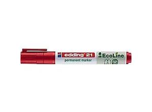 4004764917815 - edding EcoLine 21 21 Permanentmarker Mittel Rundspitze 15 - 3 mm Rot Nachfüllbar Wasserbeständig