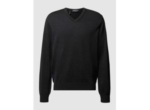 4026399038970 - Übergröße  Maerz Leichter V-Neck-Pullover Merinowolle in Anthrazit