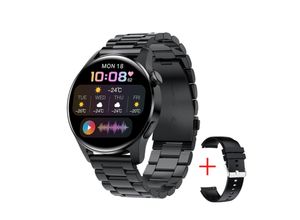 4066708475072 - TPFNet Smart Watch   Fitness Tracker IP67 für Damen & Herren - Edelstahl Armband - Android & IOS - Schwarz