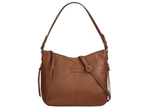 4262434215832 - Shopper BRUNO BANANI Damen Gr B H T 35cm x 28cm x 13cm onesize braun Leder leicht glänzend unifarben Taschen echt Leder