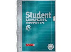 4003273566675 - Collegeblock 10-67174 Student DUO Lineatur 27 + Lineatur 28   liniert+kariert mit Rand innen außen A4 90g blau 80 Blatt 400