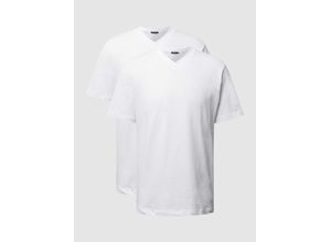 4007067619639 - Shirt kurzarm Jersey 2er-Pack V-Ausschnitt weiß - American T-Shirt für Herren LSXXL