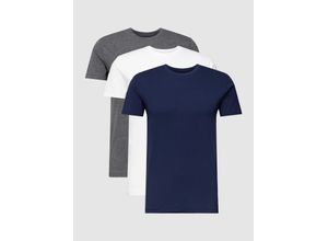 3616419658915 - - Loungewear - 3er-Pack-T-Shirts in Marineblau Grau und Weiß