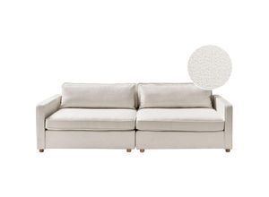 4255664872548 - Beliani - 3-Sitzer Sofa Cremeweiß Bouclé-Stoffbezug mit Sitzkissen Lose Rückenkissen Schmale Armlehnen Freistehend Modern Wohnzimmer Ausstattung