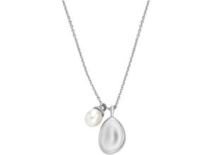 4064092276633 - Kette mit Anhänger SKAGEN Schmuck Geschenk Edelstahl AGNETHE PEARL PEBBLE SKJ1831040 Halsketten Gr Edelstahl-Perlen Länge 45 cm silberfarben (edelstahlfarben weiß) Damen Ketten mit Anhänger Süßwasserzuchtperle