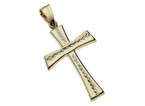 4006046143981 - Kreuz-Anhänger FIRETTI Schmuck Geschenk Gold 333 Halsschmuck Anhänger für Halskette Kreuz Schmuckanhänger Gr Gelbgold 333 102 g goldfarben (gelbgoldfarben weißgoldfarben) Damen Anhänger