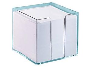 4009793833129 - Zettelbox inkl 700 Notizzettel transparent 95x95x95 mm vers Blattfarben