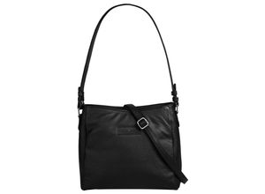 4262434215795 - Shopper BRUNO BANANI Damen Gr B H T 27cm x 25cm x 10cm onesize schwarz Leder leicht glänzend unifarben Taschen echt Leder