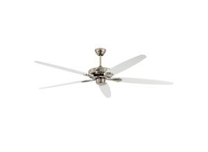 4024397348084 - CasaFan CLASSIC ROYAL 180 BN Lack weiß lichtgrau Deckenventilator (Ø x H) 180 cm x 300 mm Flügelfarbe Weiß Lichtgrau Gehäusefarbe (Details) Chrom (gebürstet)