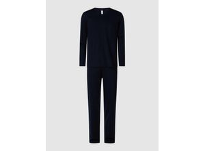 0888721429160 - Hanro Herren Pyjama - Night Selection blau