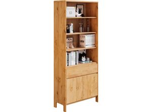 4067474899963 - Regal HOME AFFAIRE Luven beige (natur) B82cm H192cm T34cm Massivholz Regale Bücherregal Büroregal Breite 82 cm Massivholz