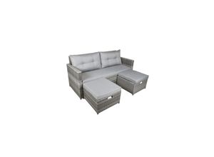 4041908129239 - Lounge-Sofa MALTA Polyrattan Lounge Couch Sofa Gruppe Sitzgruppe