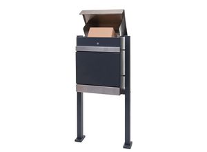 4057651328812 - Paketkasten mit Standfuß MCW-K41 Paketbox Paketstation Standbriefkasten Metall ~ Edelstahl verzinkt anthrazit