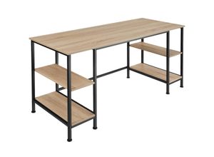 4061173206541 - tectake® Computer-Schreibtisch Industrial Style 2 Seitenregale mit je 2 Ablagefächern 137 x 55 x 75 cm