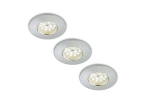 4002707257394 - LED Einbauleuchte BRILONER LEUCHTEN ATTACH ONE 5 W 400 lm IP44 aluminiumfarbig Kunststoff 3er Set Ø 75 cm