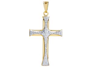 4006046325158 - Kreuz-Anhänger FIRETTI Schmuck Geschenk Gold 375 Halsschmuck Anhänger Halskette Kreuz Schmuckanhänger Gr Gelbgold 375 15 g goldfarben (gelbgoldfarben weißgoldfarben) Damen Anhänger