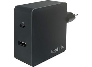 4052792055122 - LogiLink PA0213 USB-Ladegerät 65 W Innenbereich Steckdose Ausgangsstrom (max) 3000 mA Anzahl Ausgänge 2 x USB-C® Buchse (Power Delivery) USB-A