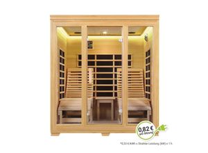 4260304768853 - Infrarotkabine Billund – Dual-Heizsystem Infrarotsauna - 2 Personen – LED-Farblicht digitaler Steuerung – Hemlock-Holz - Artsauna