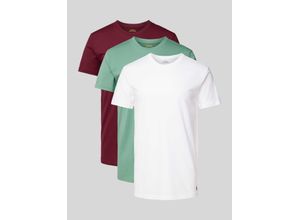 3616537244953 - T-Shirt mit geripptem Rundhalsausschnitt im 3er-Pack